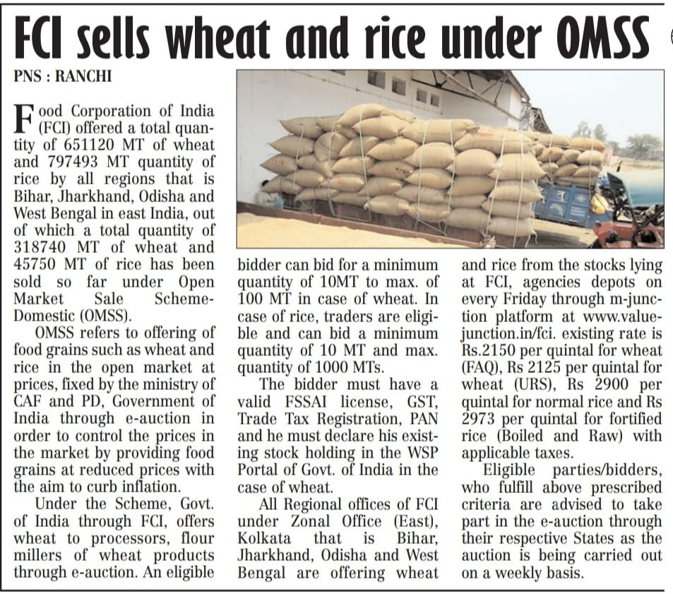 Food Corporation of India : FCI, Food, Food Storage, Procurement, Grain ...